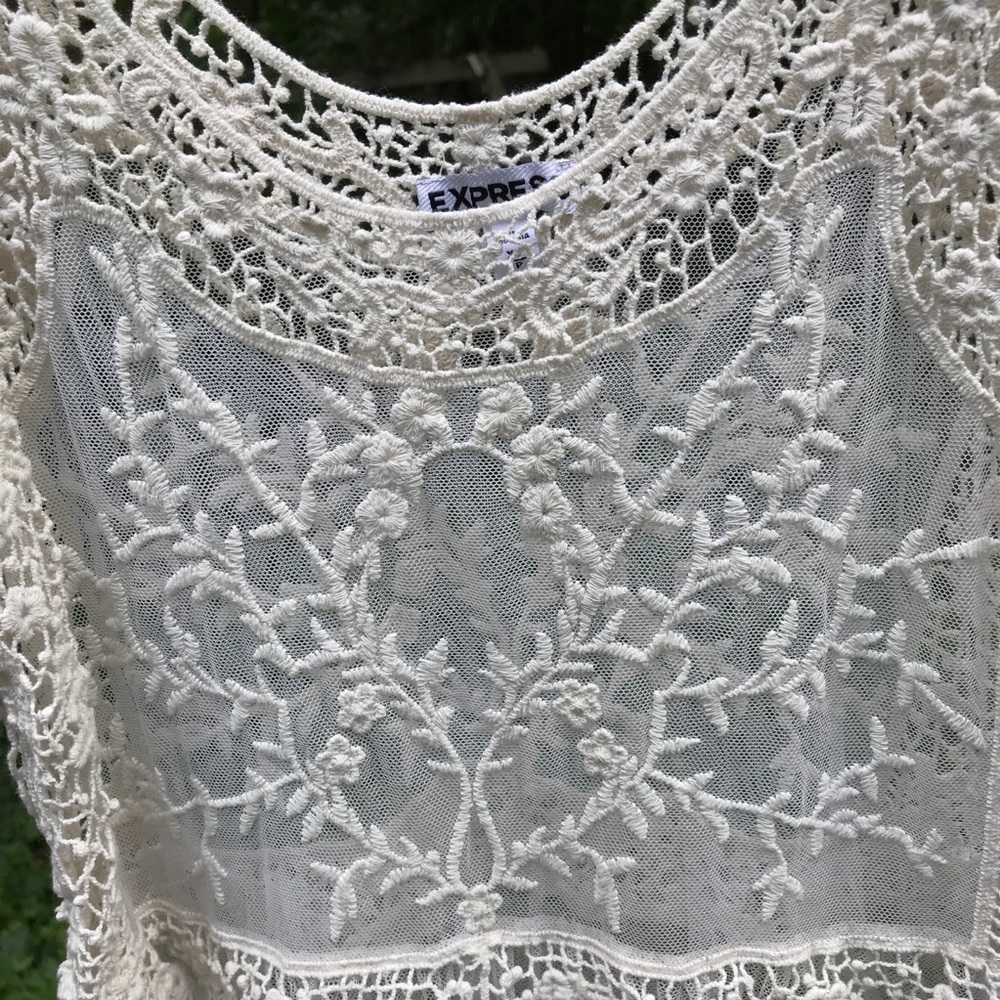 Boho Baroque Lace Crochet Tank By Express - Gem